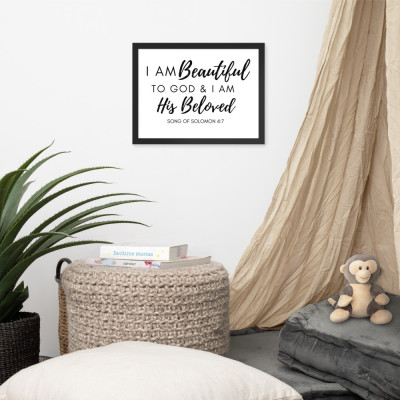 I Am Beautiful to God: Script - Christian Framed Photo - Home Decor ...