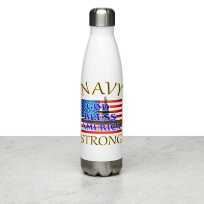 Navy Strong - Stainless Steel Water Bottle - Customized For Comfort (CFC)