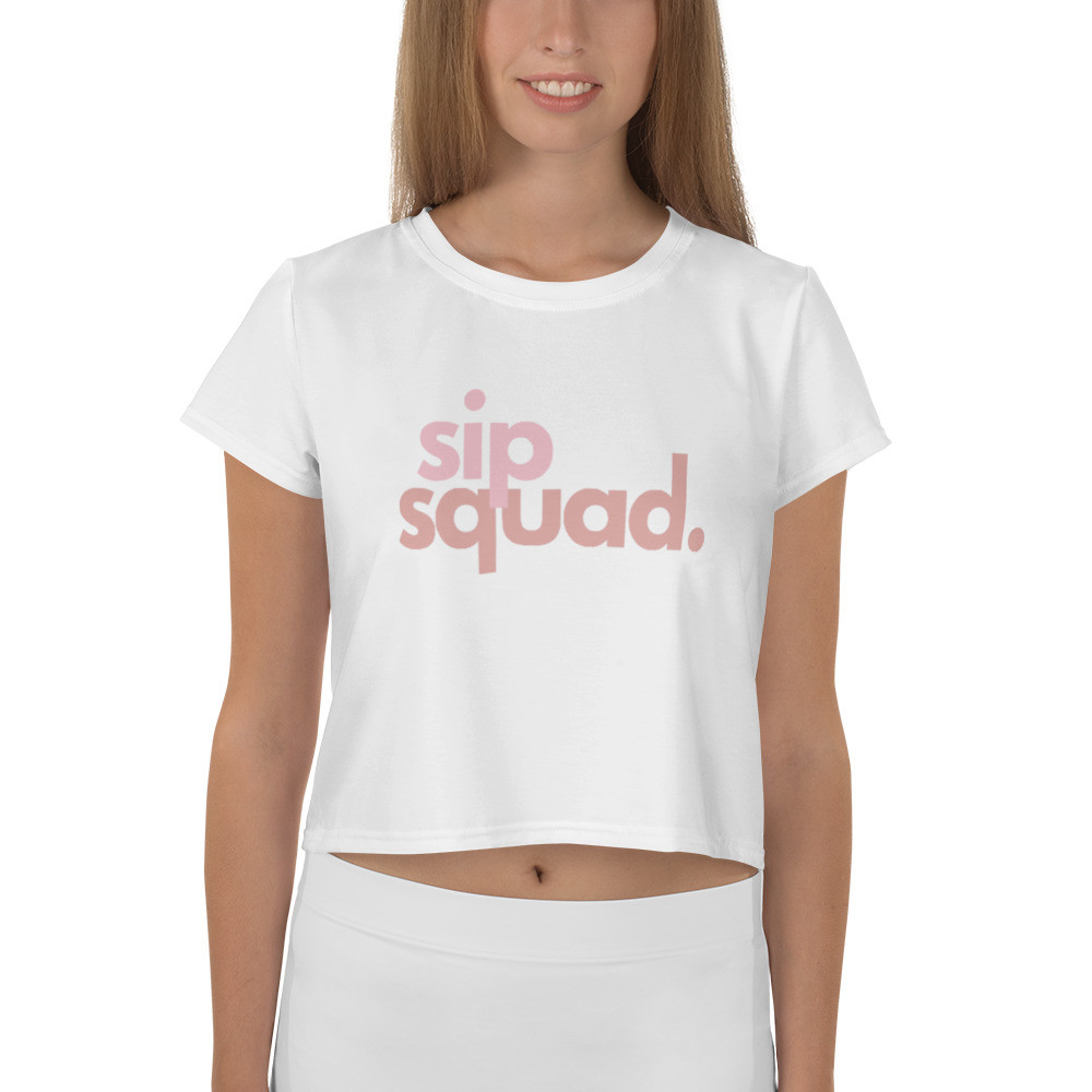 Sip Squad Crop Tee - You Can Sip With Us